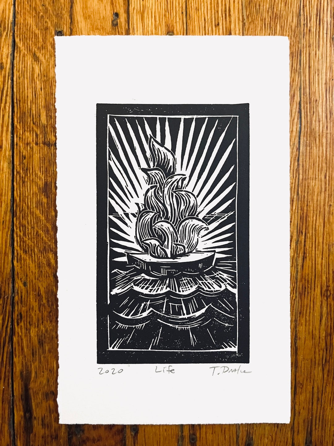 This is Life- Small Linocut - Etsy