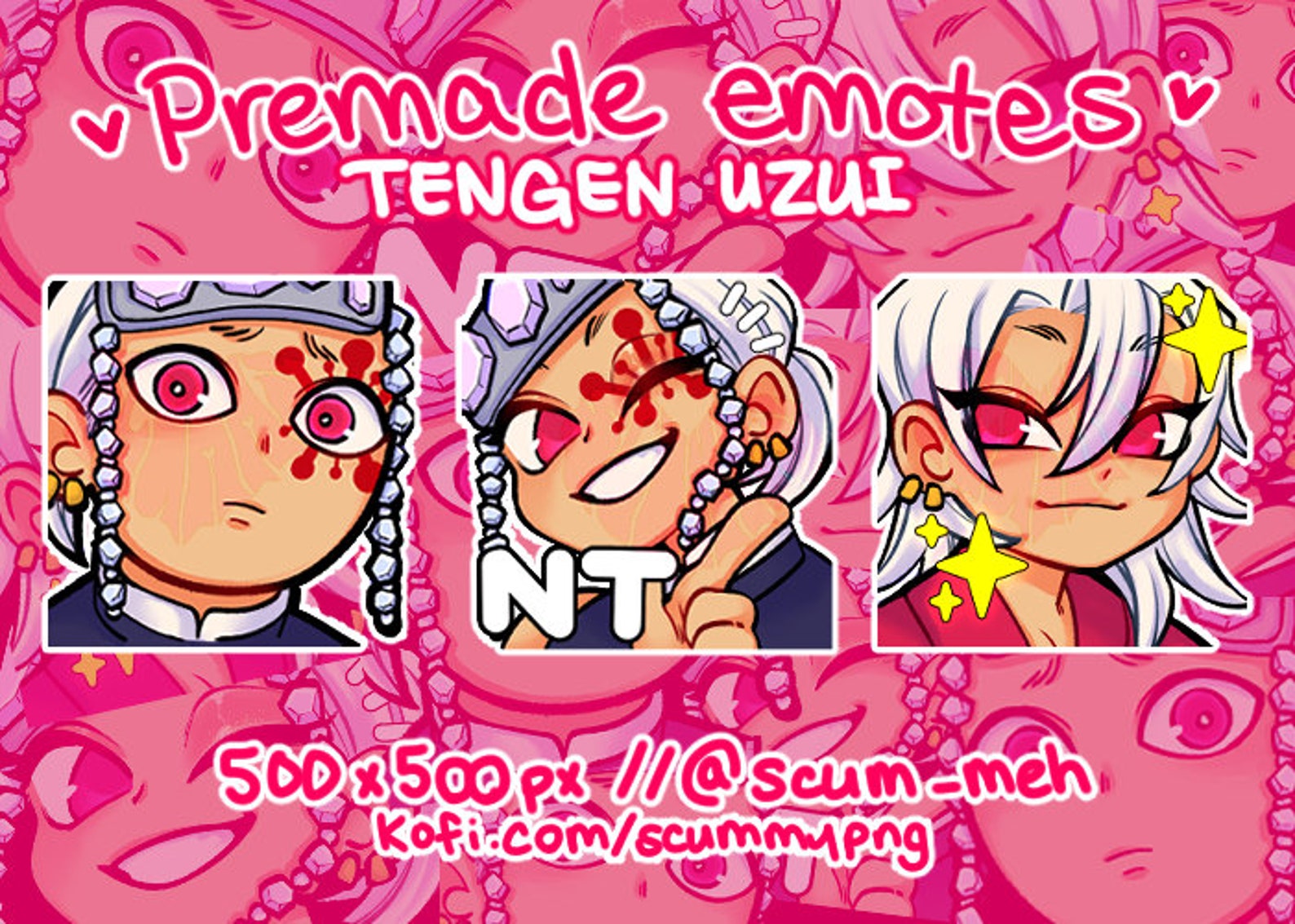 PREMADE Tengen Uzui Emotes DEMON SLAYER | Etsy