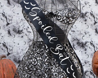 Bat-chelorette Sash, Gothic Bridal Sash, Bachelorette Sash, Bat Future ...