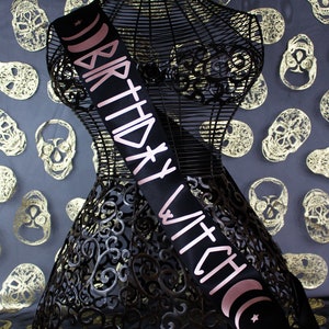 Birthday Witch With Moons Sash,coven Sash, Gothic Birthday Party Sash ...