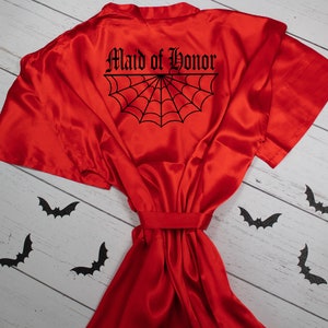Bride Future Mrs. Gothic Spider Web Robe, Bridesmaid Robe, Goth Bridal ...