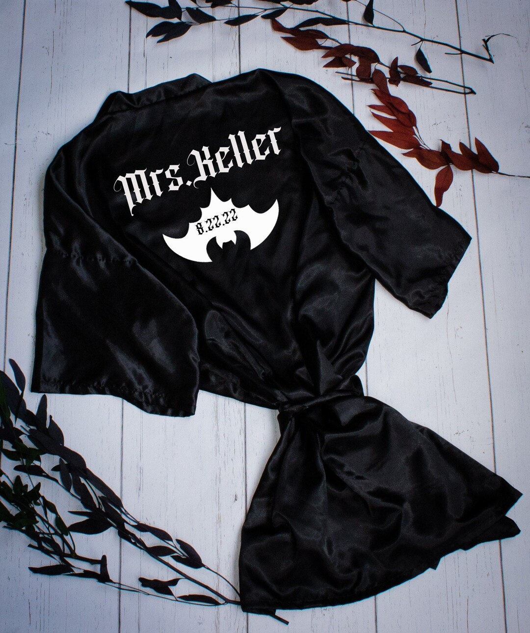 Future Mrs. Bride Gothic Bat Robe, Maid of Honor Robe, Goth Bridal ...