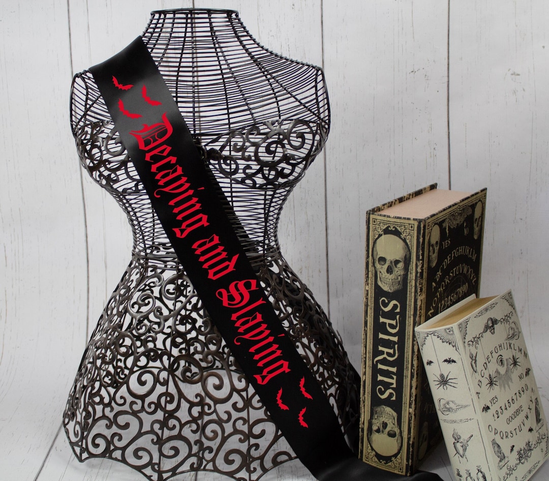 Decaying and Slaying With Bats Sash, Birthday Coven Sash, Birthday ...