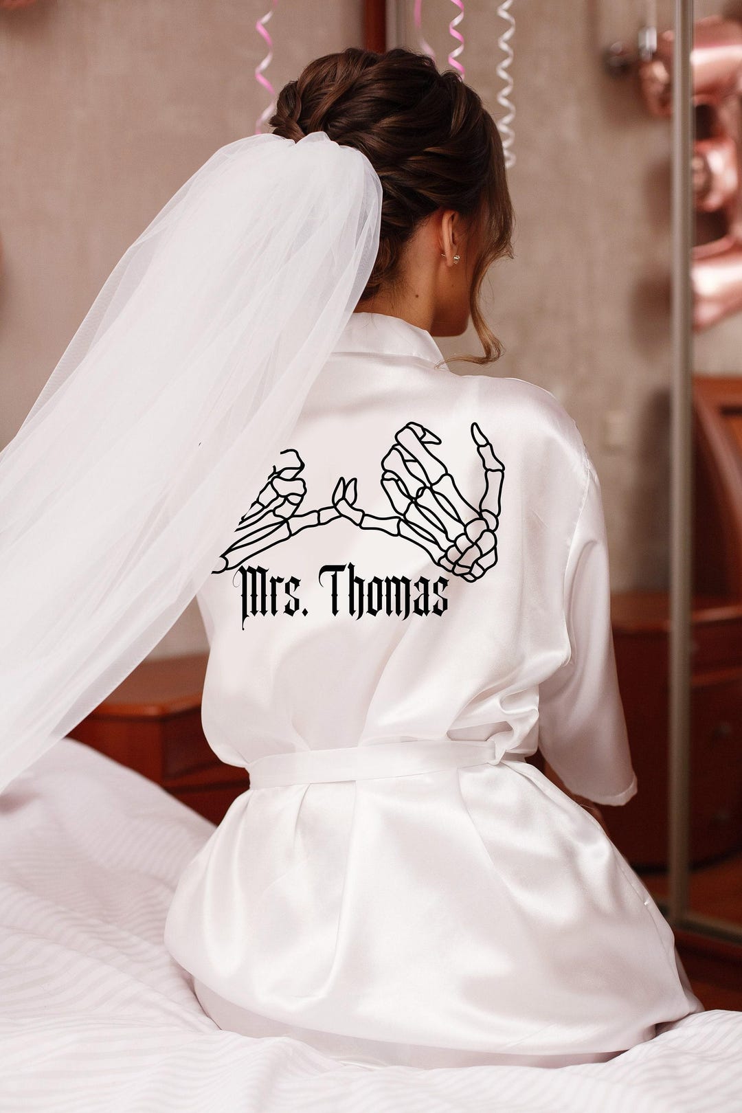 Bride Gothic Pinky Promise Robe, Bride Till Death Bachelorette Robe ...