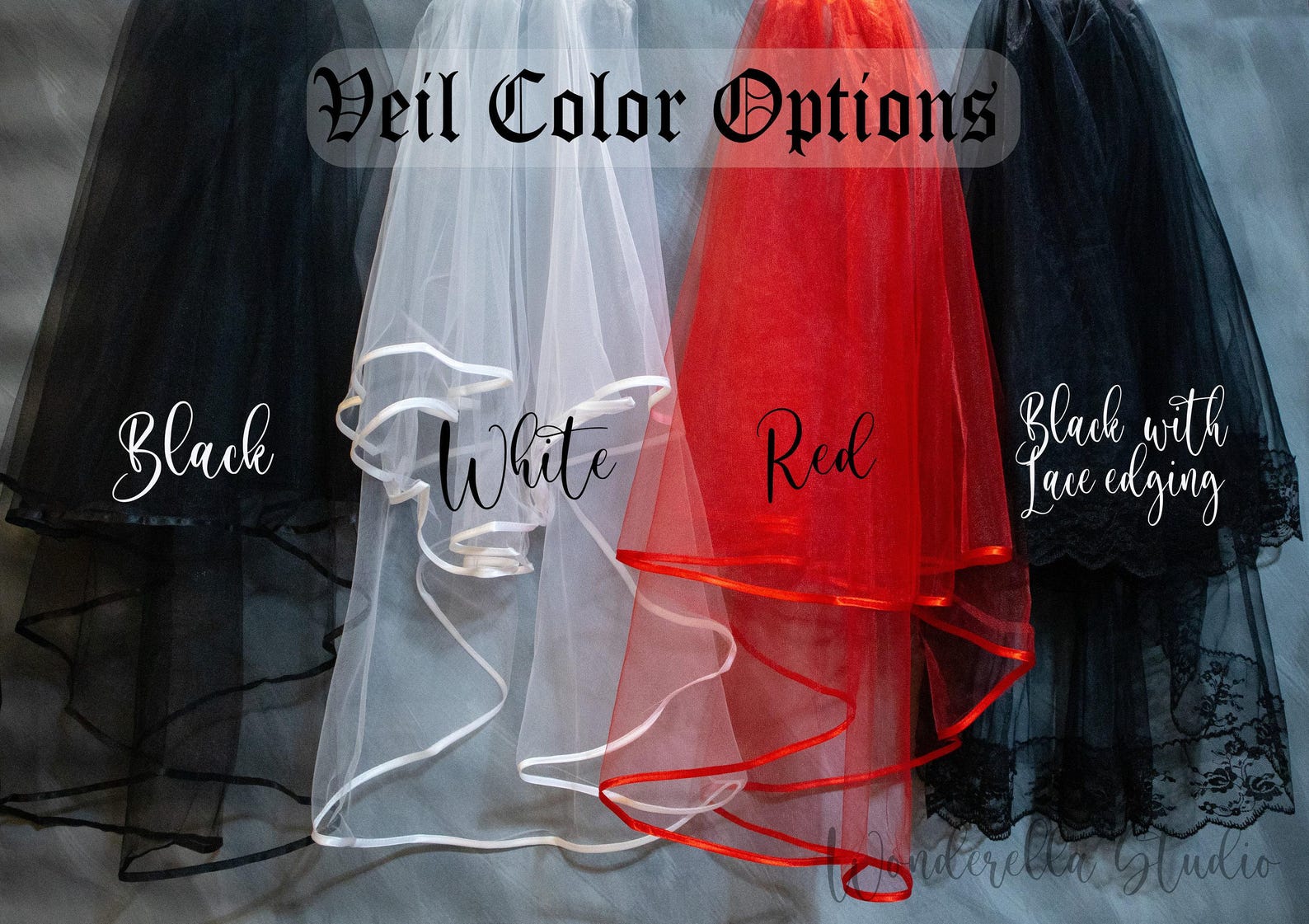 Til Death With Hands Custom Wedding Veil, Future Mrs., Halloween Gothic ...