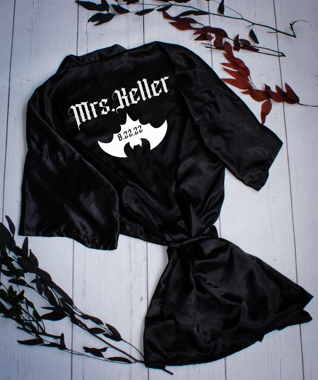 Future Mrs. Bride Gothic Bat Robe, Maid of Honor Robe, Goth Bridal ...