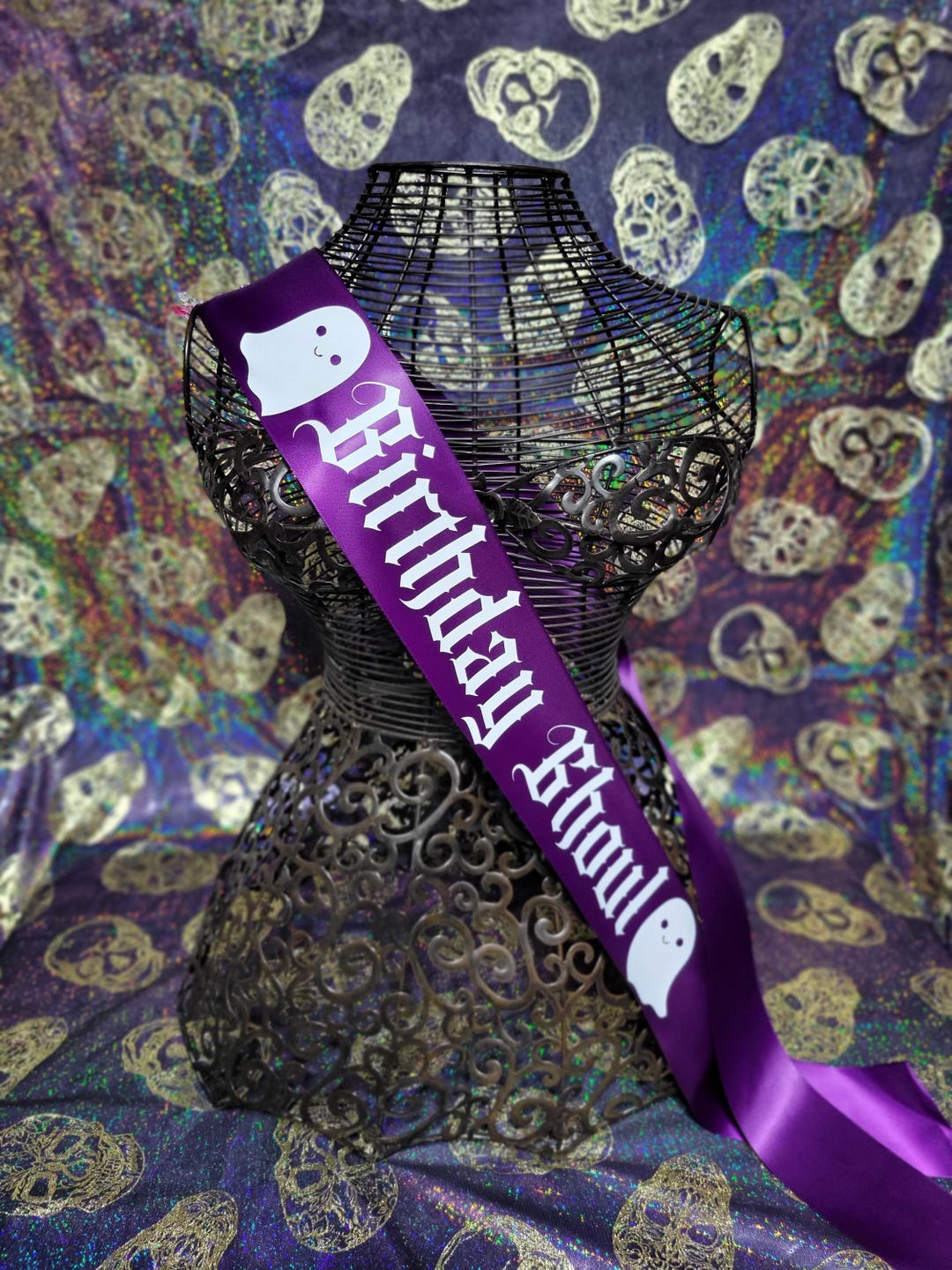 Ghost Birthday Ghoul Sash, Birthday Sash, Gothic Party Sash,goth Custom ...