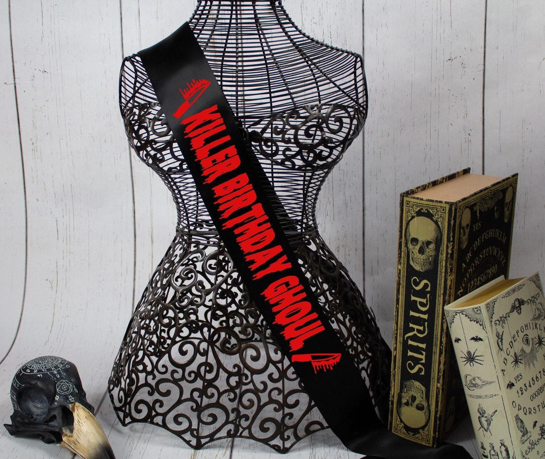 Horror Slasher Fan Sash, Birthday Coven Sash, Birthday Scream Queen ...