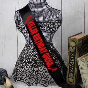 Horror Slasher Fan Sash, Birthday Coven Sash, Birthday Scream Queen ...