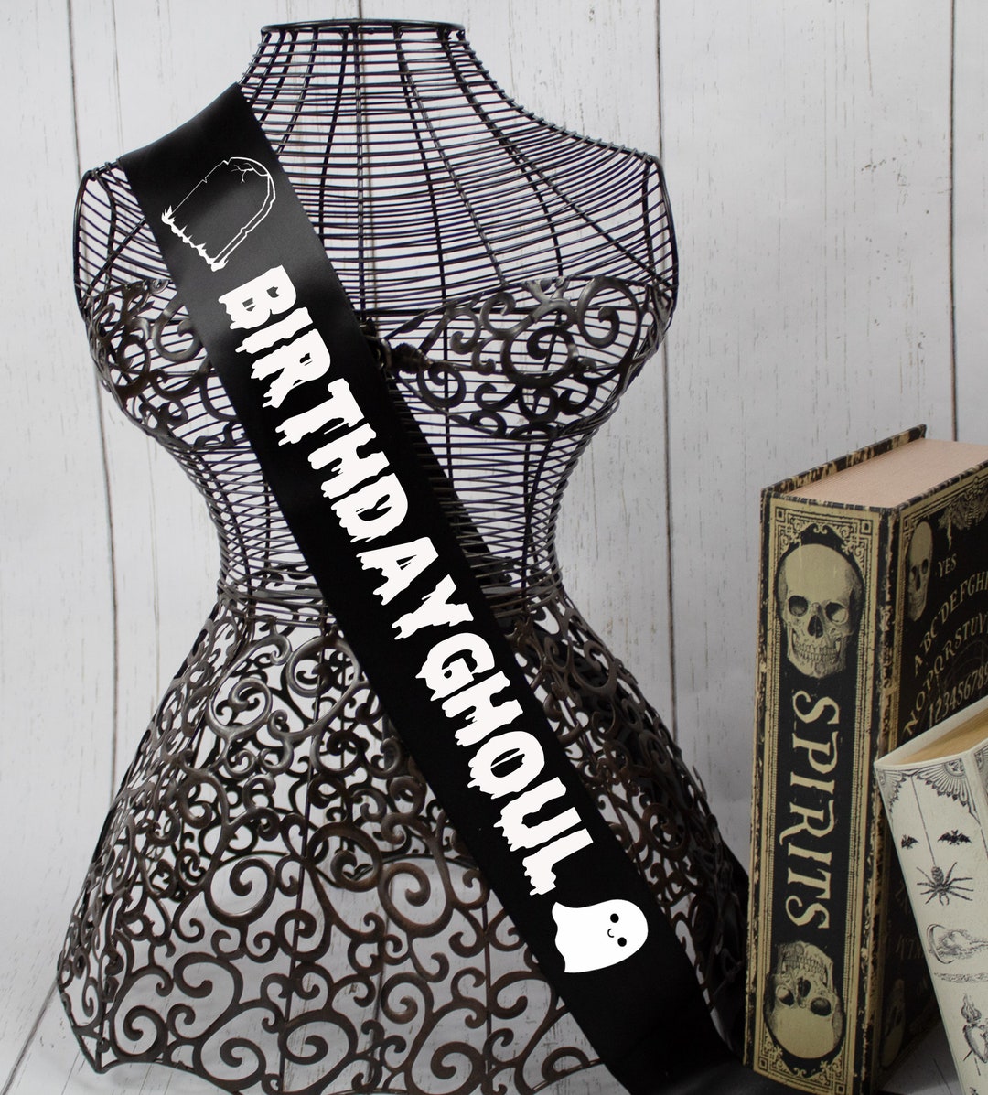 Birthday Ghoul Ghost Sash, Birthday Sash, Gothic Party Sash, Goth ...