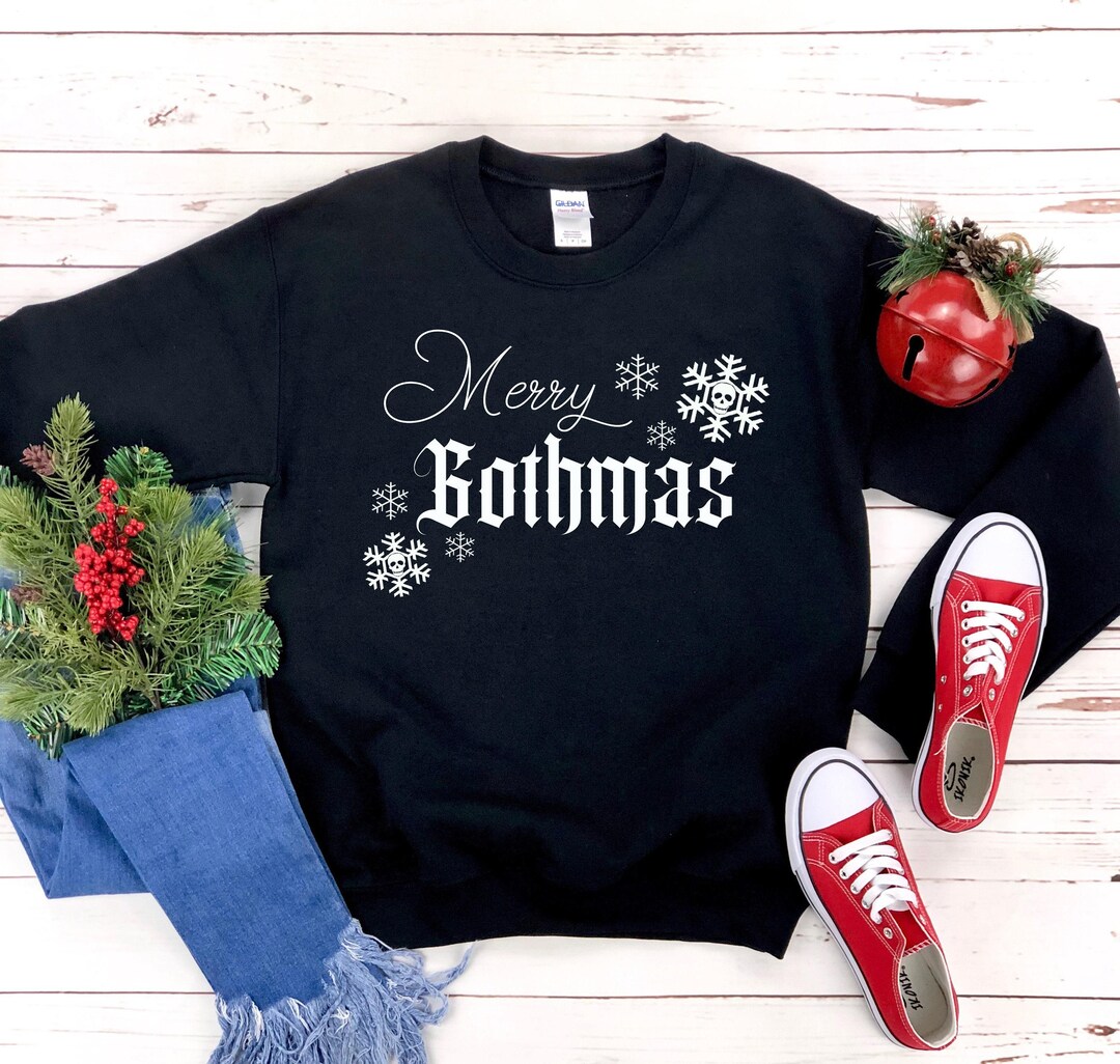 Merry Gothmas Sweater, Goth Christmas Long Sleeve Shirt , Plus Size ...