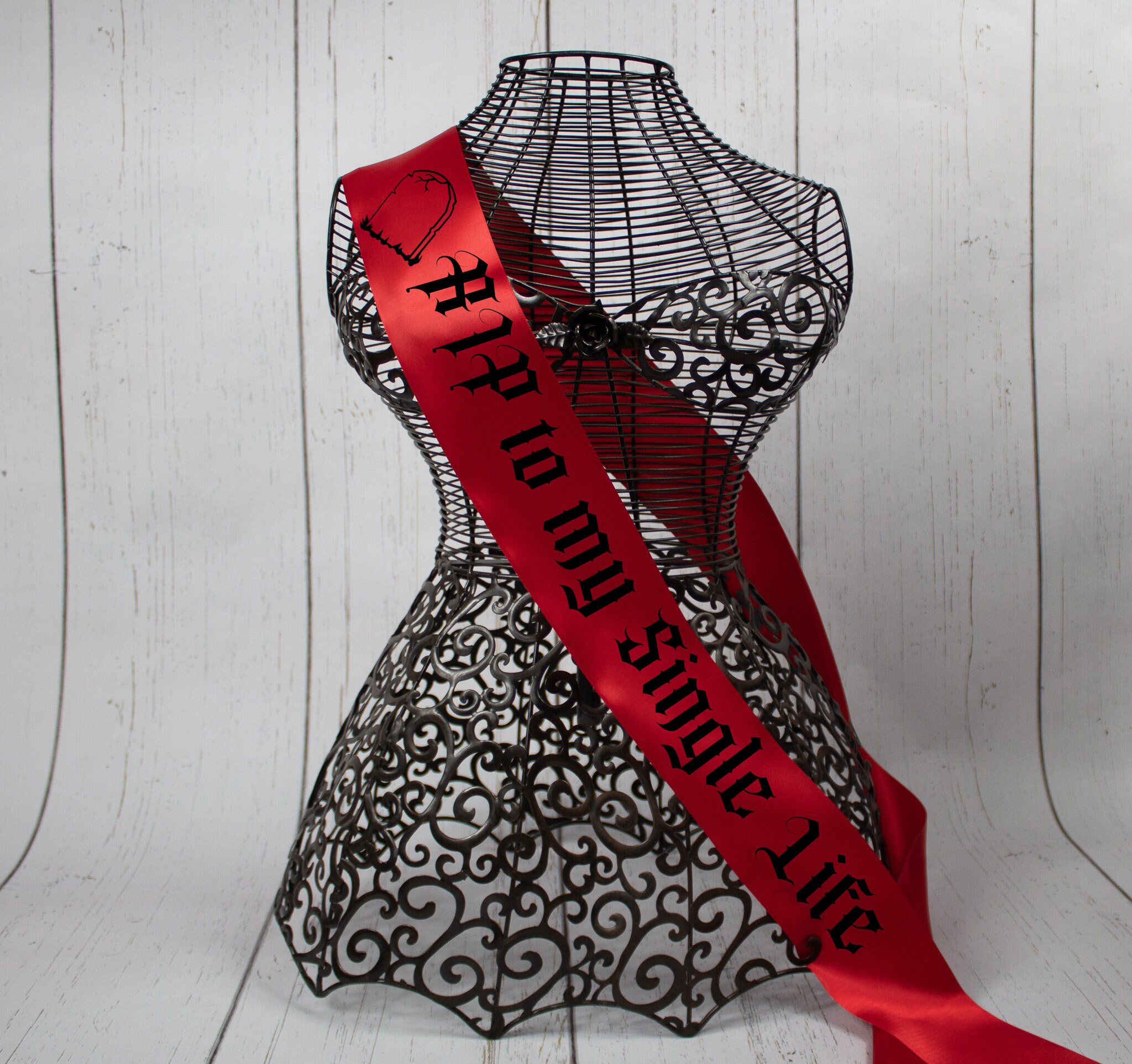 RIP to Single Life Bride Sash Bachelorette Sash Gothic - Etsy