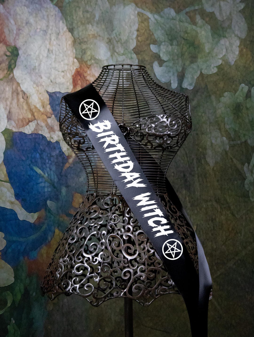 Birthday Witch With Pentagram Sash, Birthday Sash, Gothic Party Sash ...