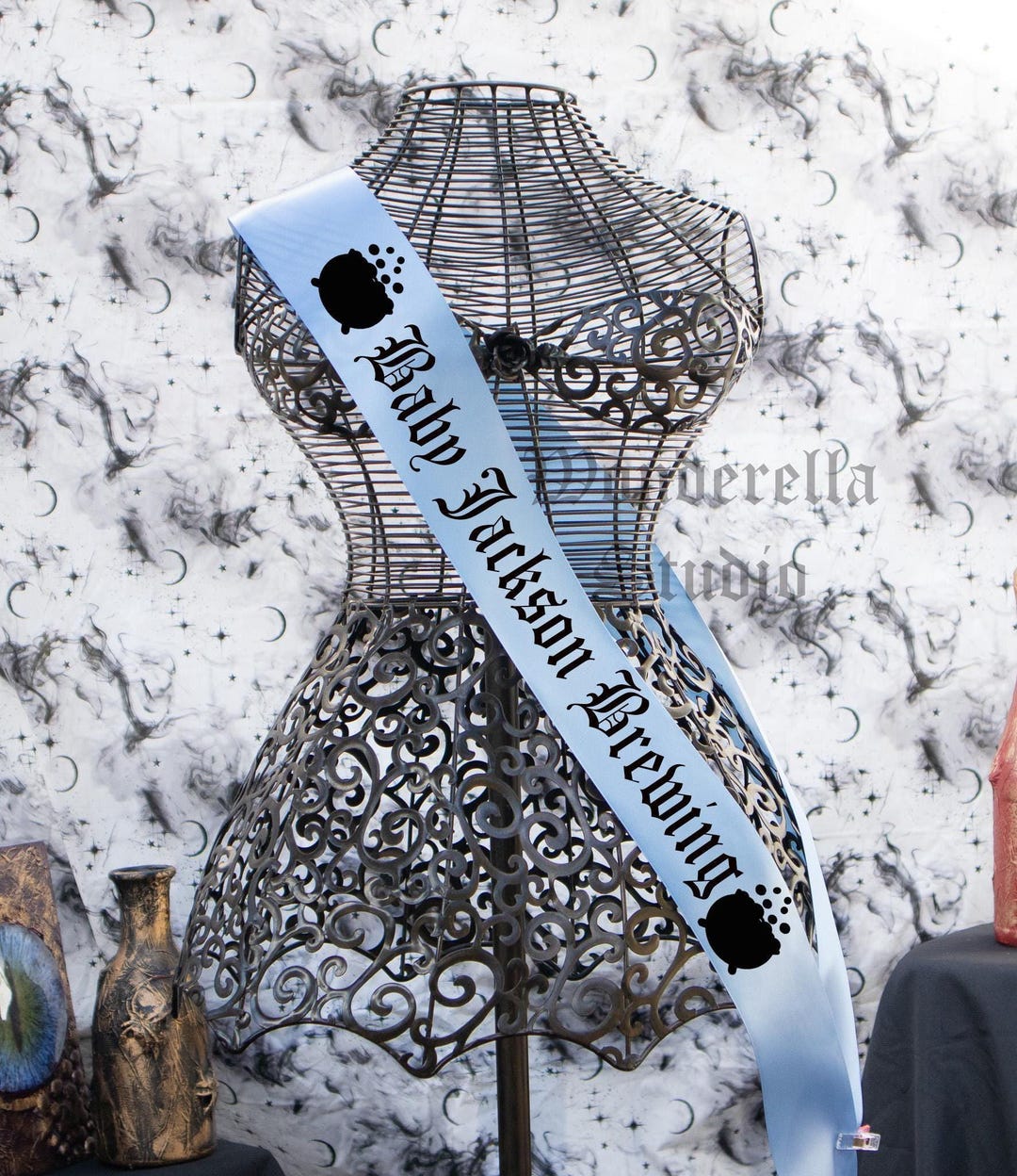 Baby Brewing Gothic Baby Shower Sash, Mom to Be Emo Sash, Custom Baby ...