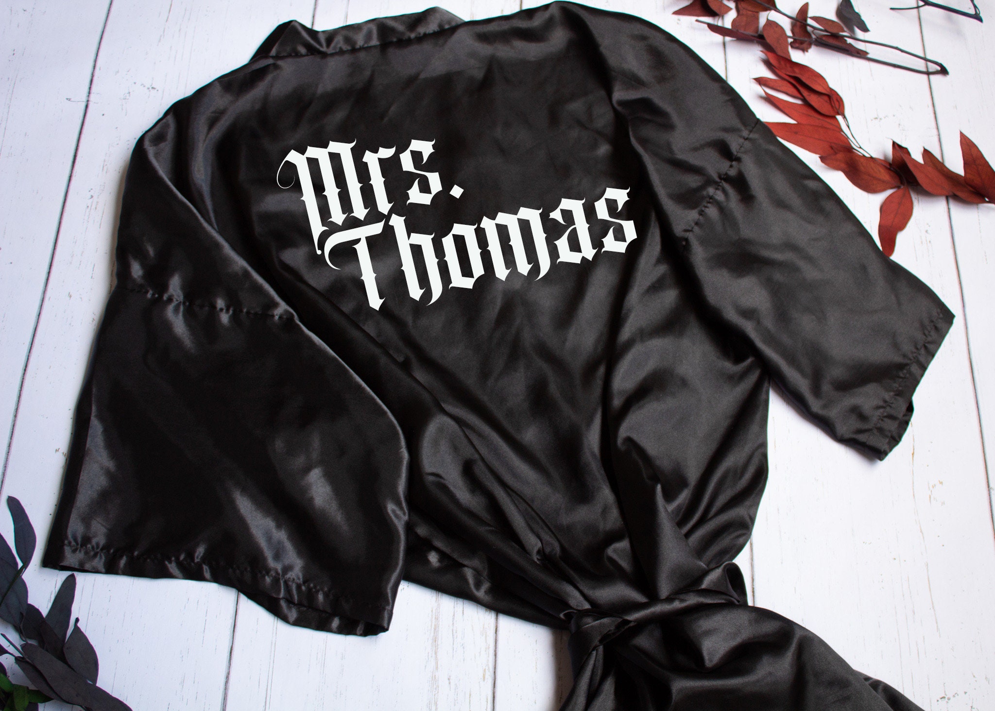 Brides Mrs. Gothic Robe Getting Ready Robe Witch Bride Robe - Etsy