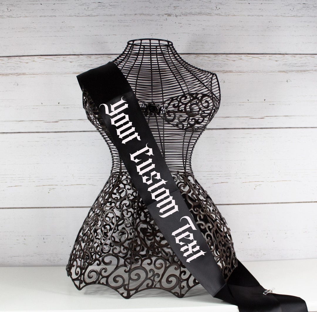Gothic Custom Text Sash, Brides Coven Sash, Bachelorette Sash, Gothic ...