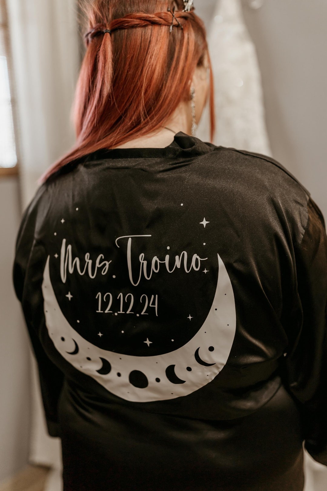 Custom Celestial Mrs. Robe, Maid of Honor Robe, Witch Bridal Party Robe ...