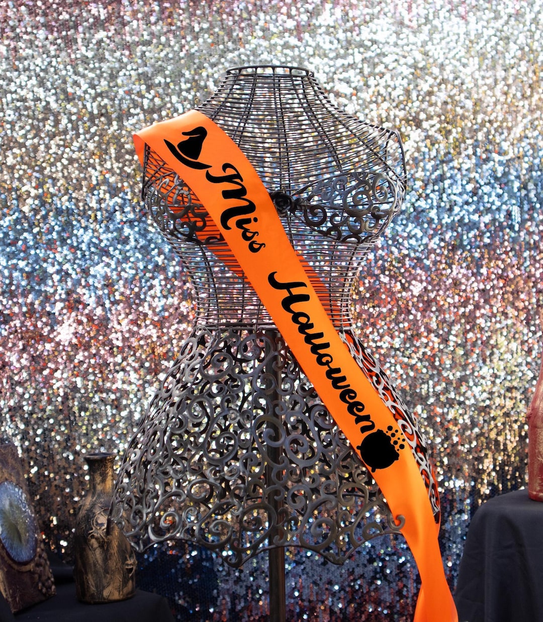 Miss Halloween Sash, Halloqueen Sash, Gothic Party Sash, Goth Custom ...