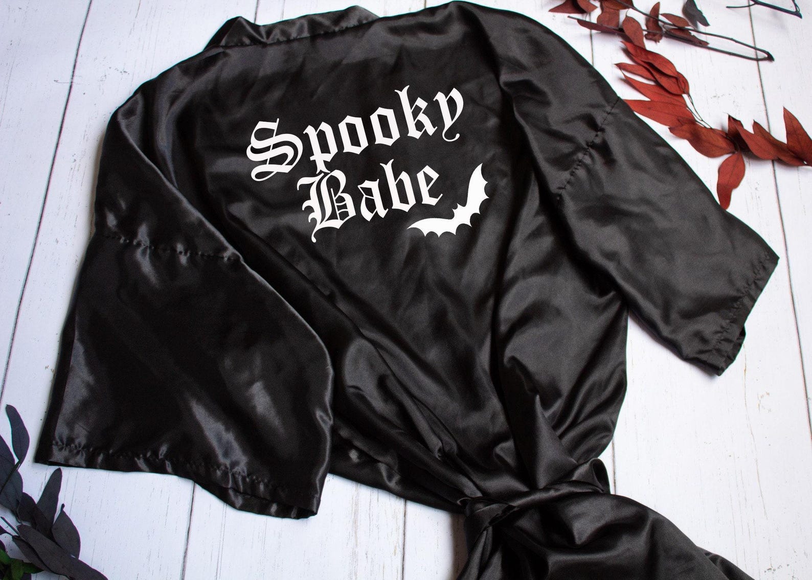 Spooky Babe Robe, Halloween Lover, Gothic Robe, Getting Ready Robe ...