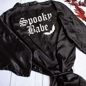 Spooky Babe Robe, Halloween Lover, Gothic Robe, Getting Ready Robe ...