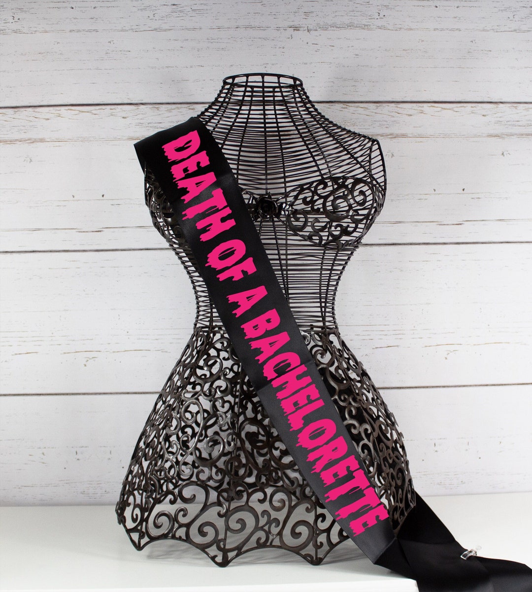 Death of a Bachelorette Sash, Hen Party Sash, Bachelorette Sash, Gothic ...