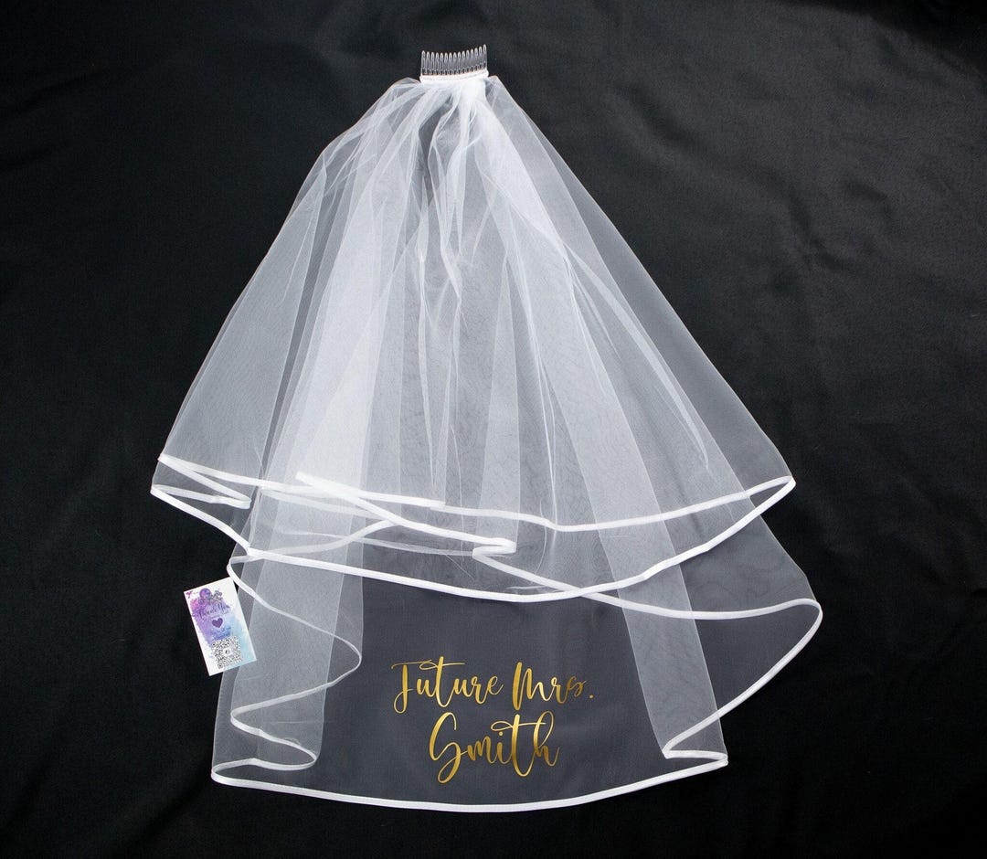Gothic Custom Text Veil, Future Mrs. Bachelorette Veil, Gothic Hen ...