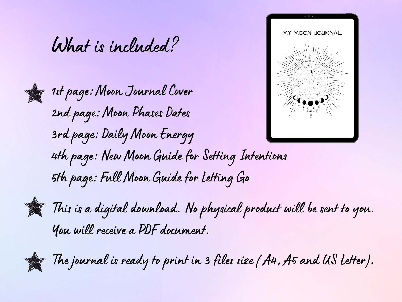 Daily Moon Journal | Printable PDF Journal | Moon Phases Guided ...