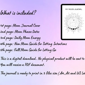 Daily Moon Journal | Printable PDF Journal | Moon Phases Guided ...