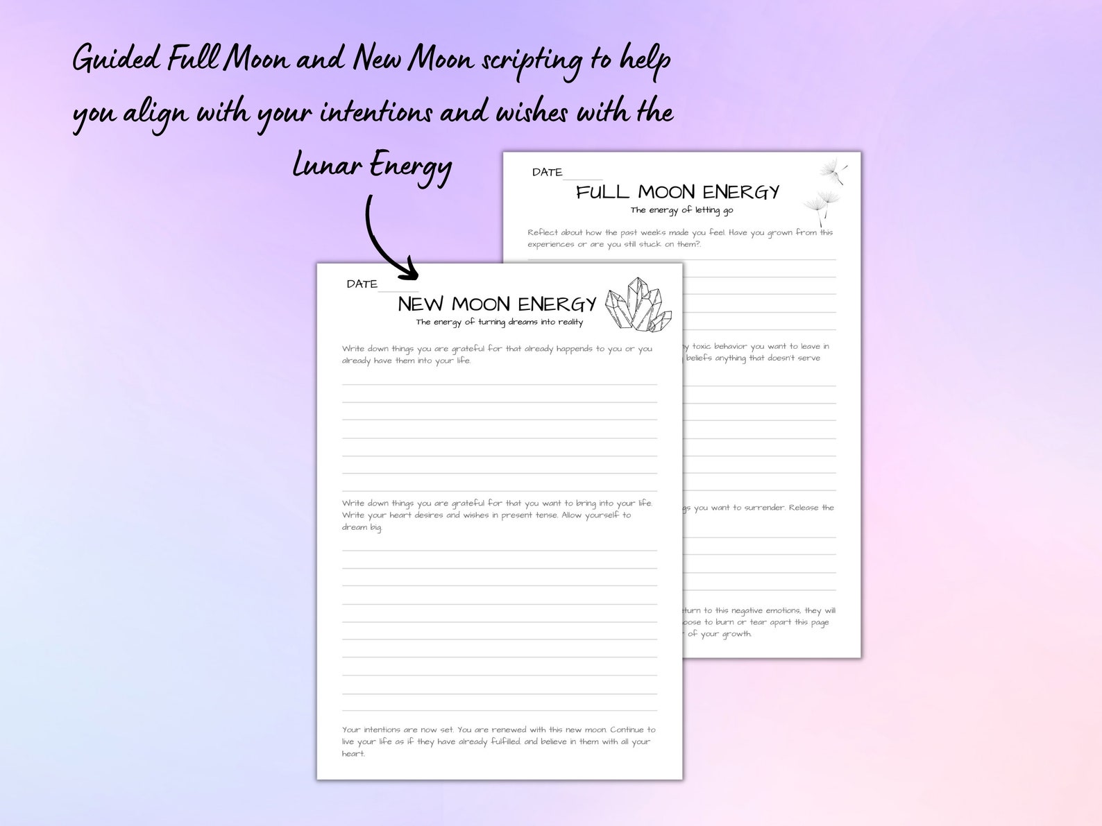 Daily Moon Journal | Printable PDF Journal | Moon Phases Guided ...