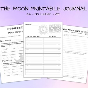 Daily Moon Journal | Printable PDF Journal | Moon Phases Guided ...