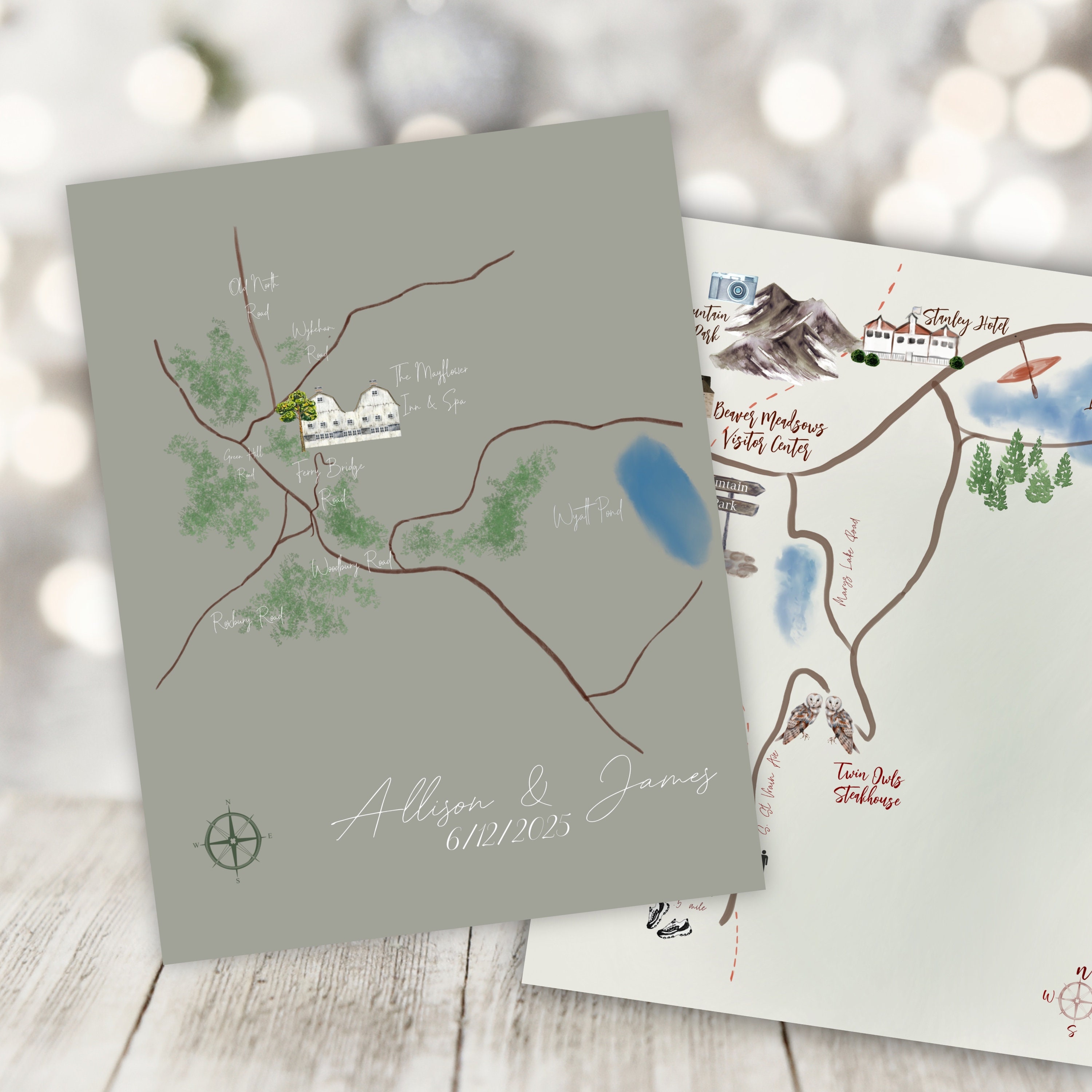 Watercolor Wedding Map, Custom Watercolor Map, Wedding Map - Etsy