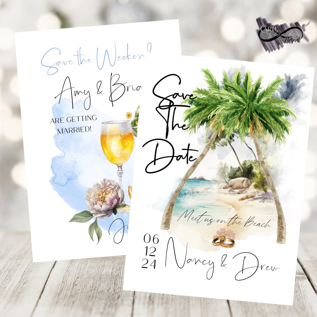 Custom Watercolor Save the Dates, Watercolor Save the Date Template ...