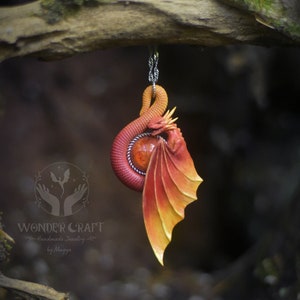 Fire Element Dragon Necklace, Fantasy Jewelry for Renaissance Faire ...