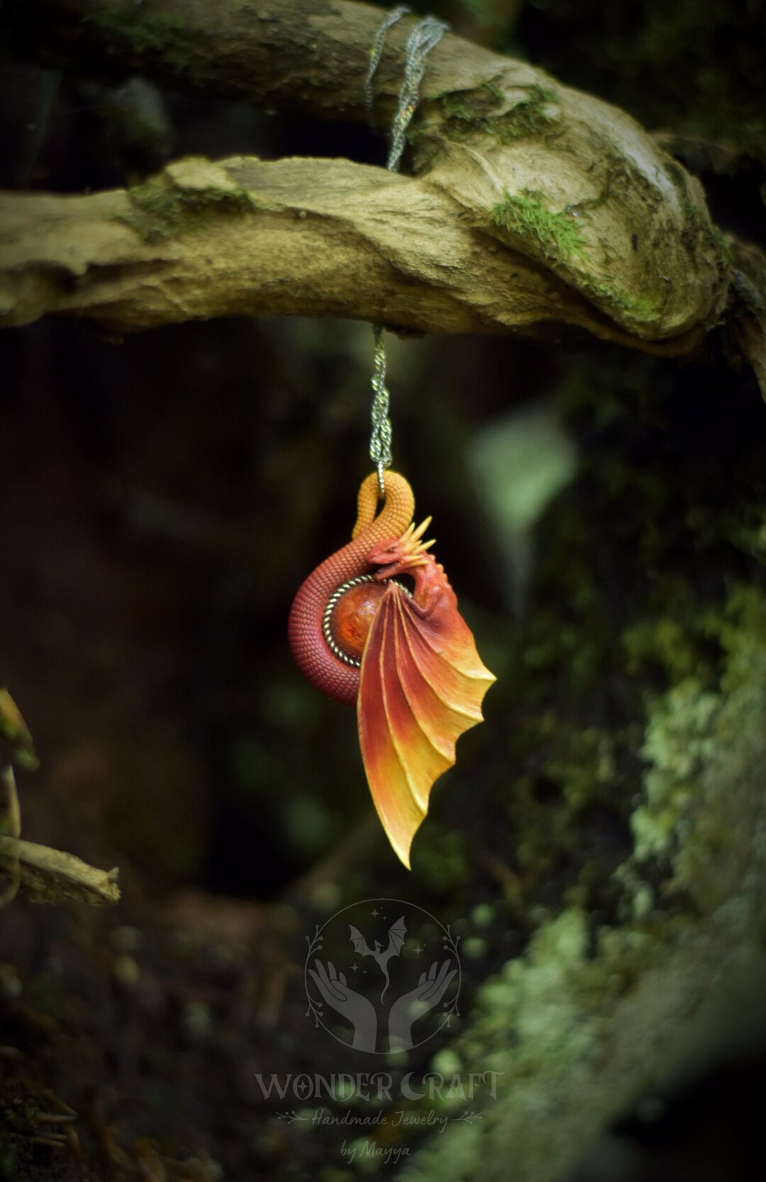 Fire Element Dragon Necklace, Fantasy Jewelry for Renaissance Faire ...
