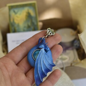 Blue Dragon Pendant Necklace: Gift for Fantasy Lovers & Nerds - Etsy