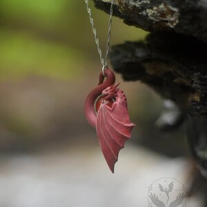 Handmade Red Dragon Pendant Necklace: Fantasycore Polymer Clay Jewelry ...