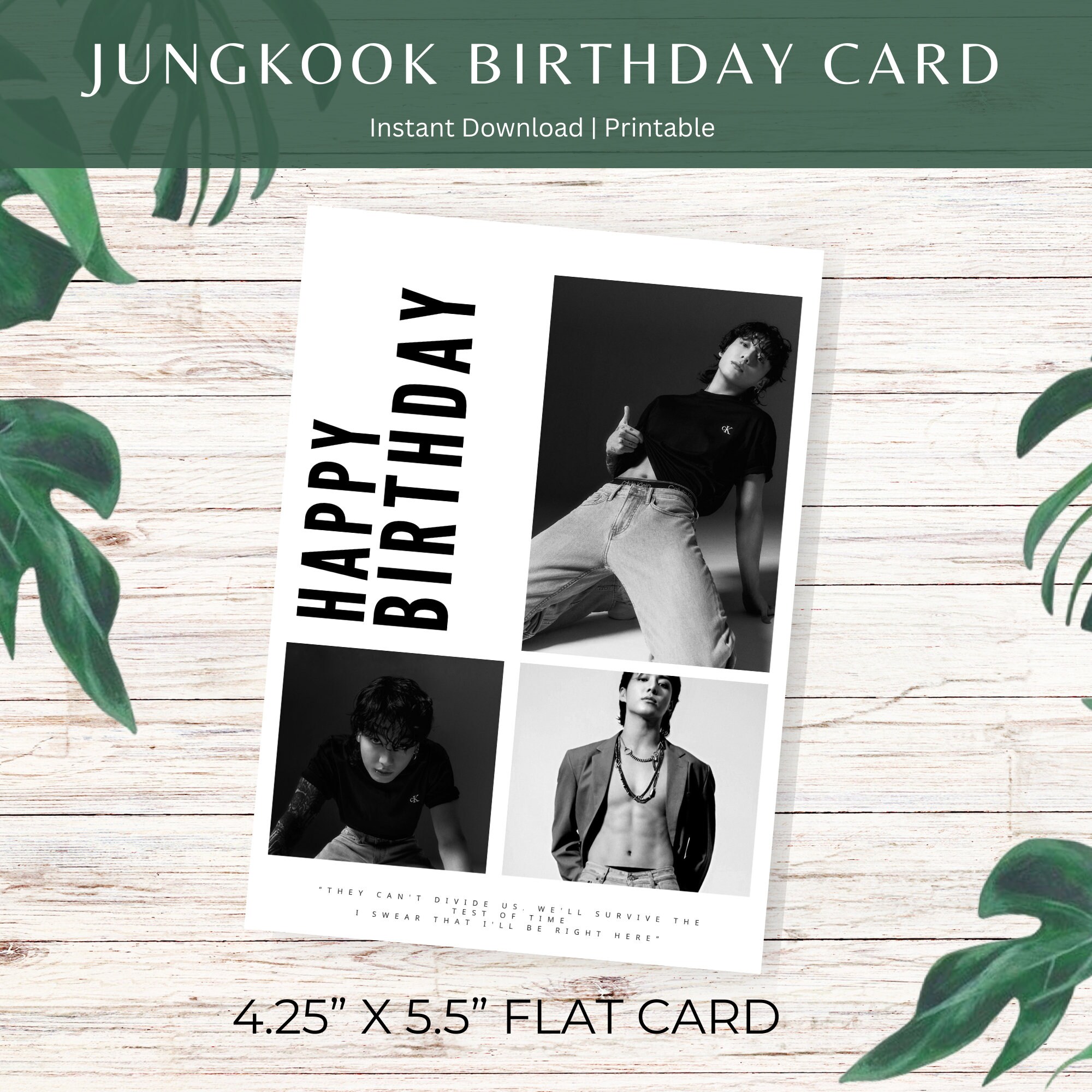 Happy Birthday Card, BTS Happy Birthday Card, BTS Printable Card ...
