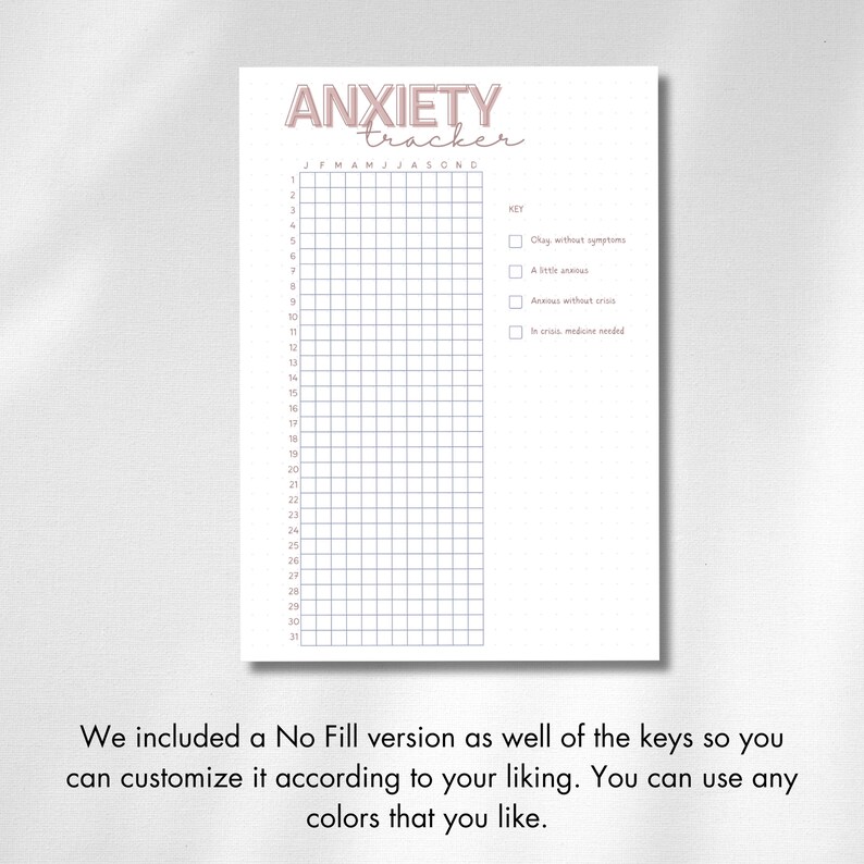 Anxiety Tracker Printable Tracker Anxiety Journal A5 - Etsy