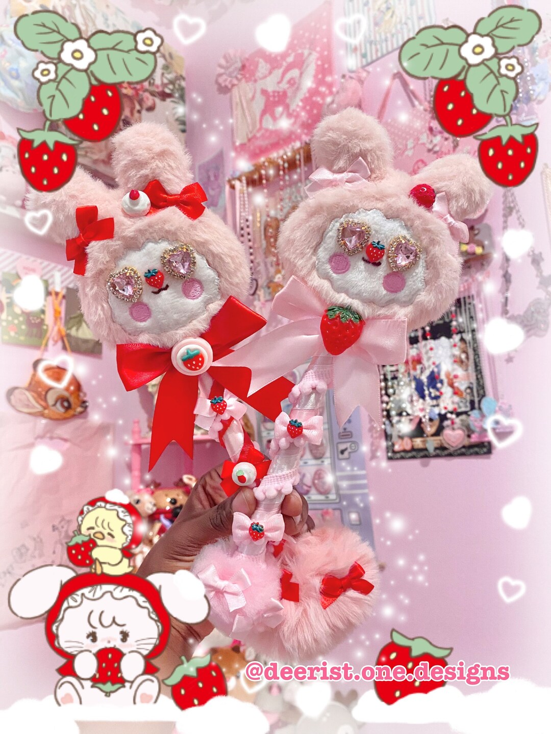 Strawberry Bunny Wand - Etsy