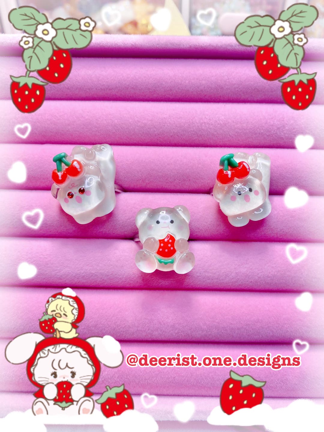 Beary Cherry Ring - Etsy