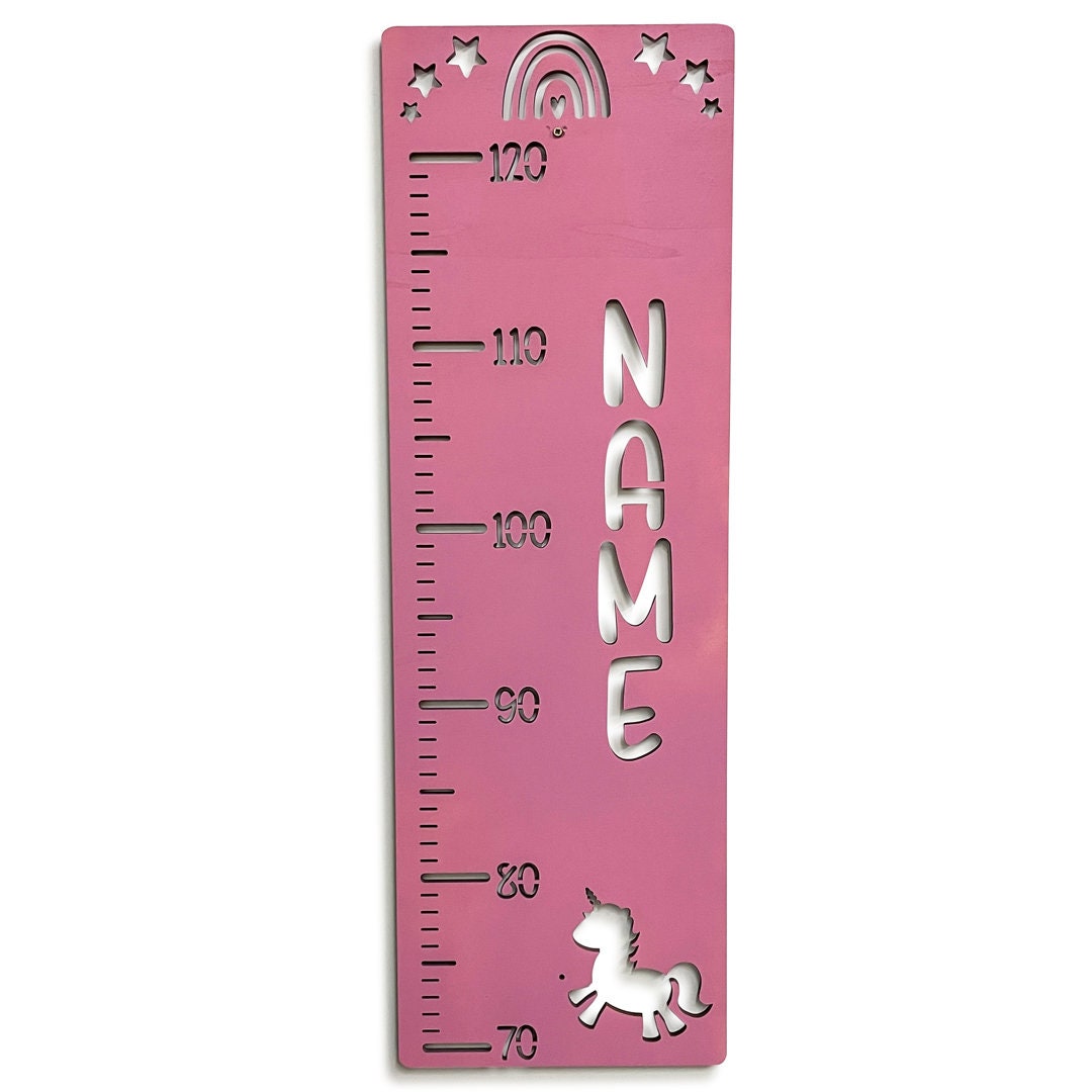 Personalized Measuring Stick Motif Unicorn Children's Room Individually ...