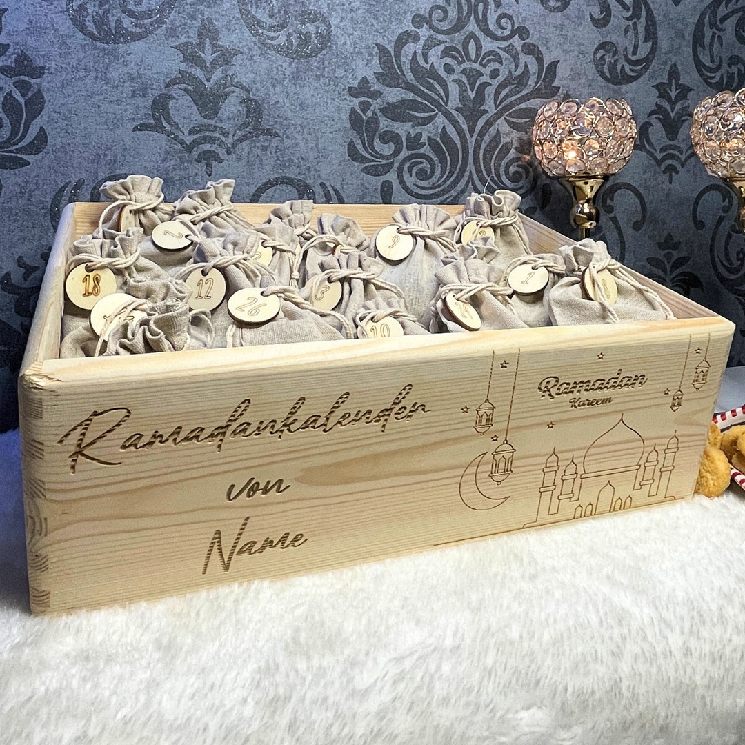 Personalized Ramadan Calendar Box Box Ramadan Calendar Mosque Islam ...