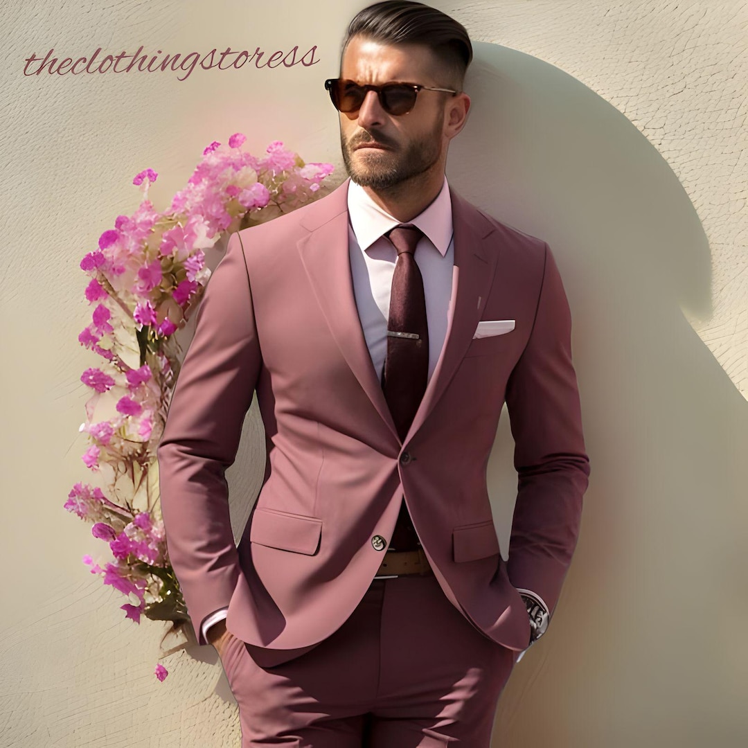 Classic Dusty Pink Suit,men Party Wear, Grooms Men Suit, Outfit Wedding ...
