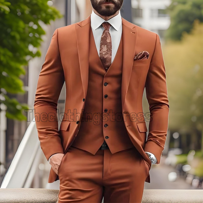 Rust Suit Men - Etsy