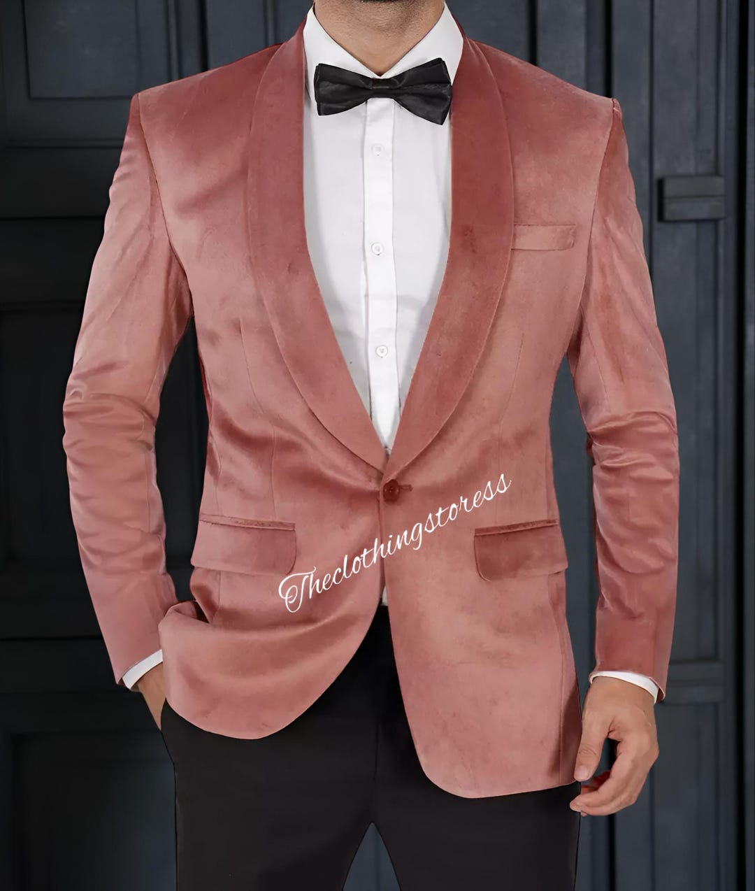 Dusty Rose Velvet Suit, Formal Groomsmen Outfit - Etsy