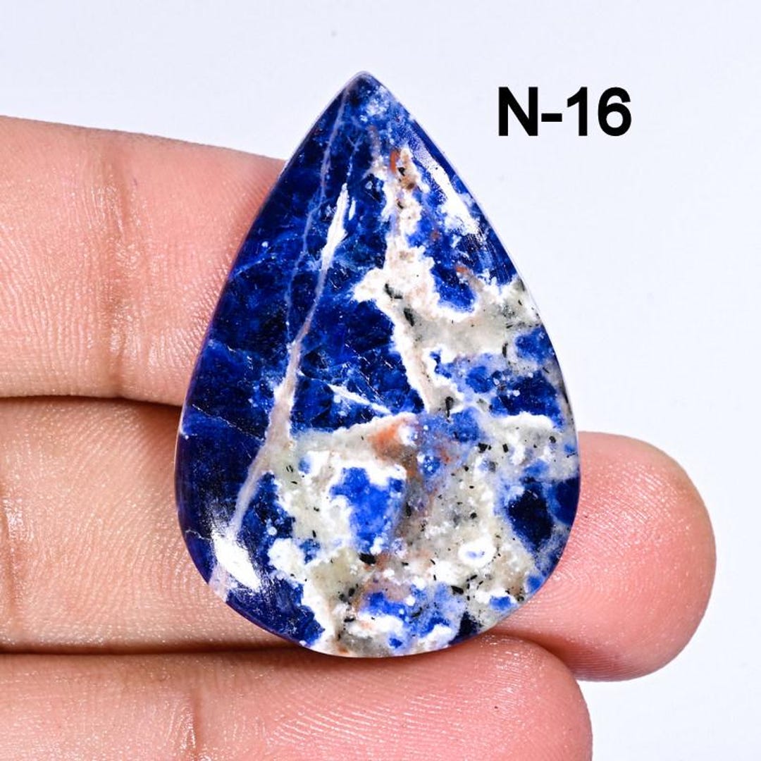 Rare Natural Sodalite Jasper Cabochon - Smooth Polished Flat Back ...