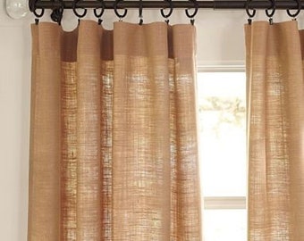 Rust Washed Linen Long Curtain/2 Panels Solid Farmhouse and - Etsy