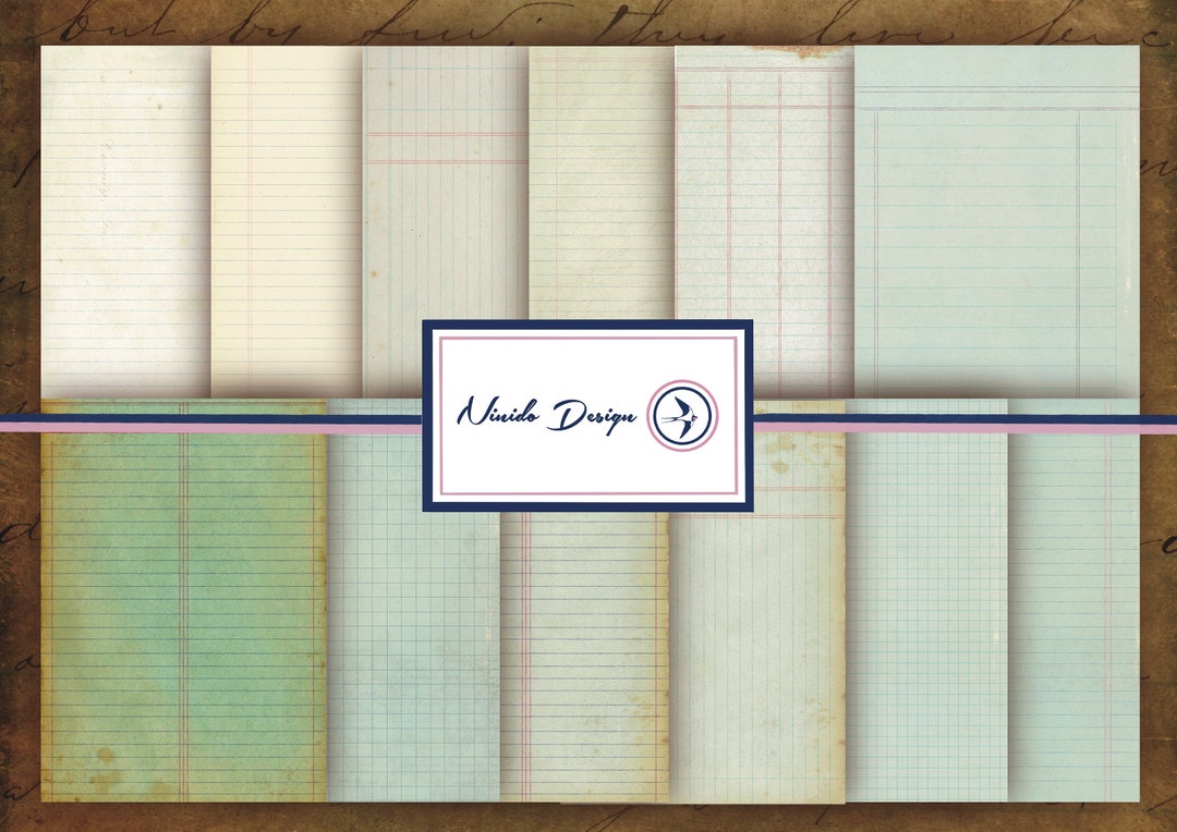 Basic Digital Paper Green Ephemera Kit for Junk Journal Scrapbooking ...