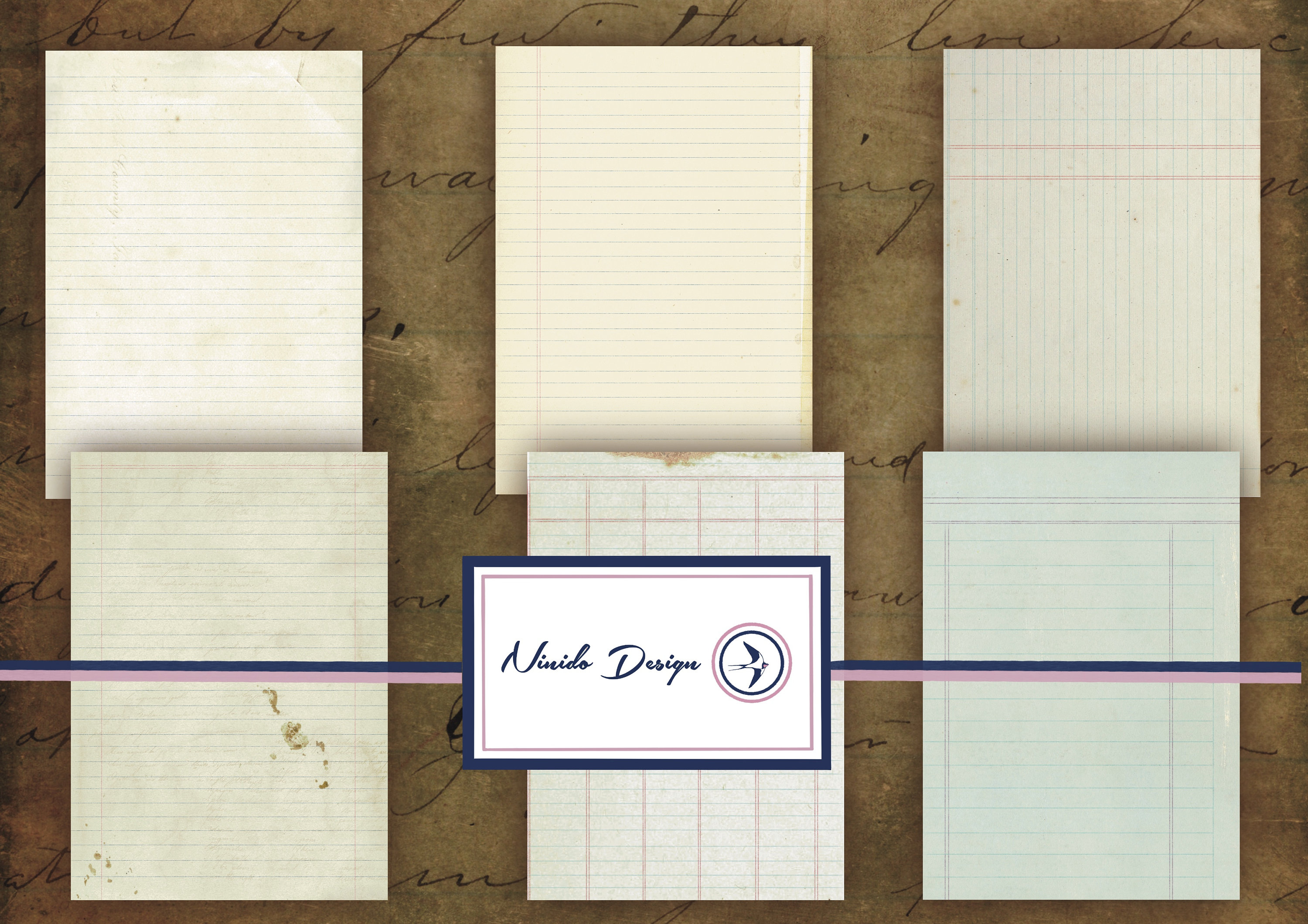 Basic Digital Paper Green Ephemera Kit for Junk Journal Scrapbooking ...