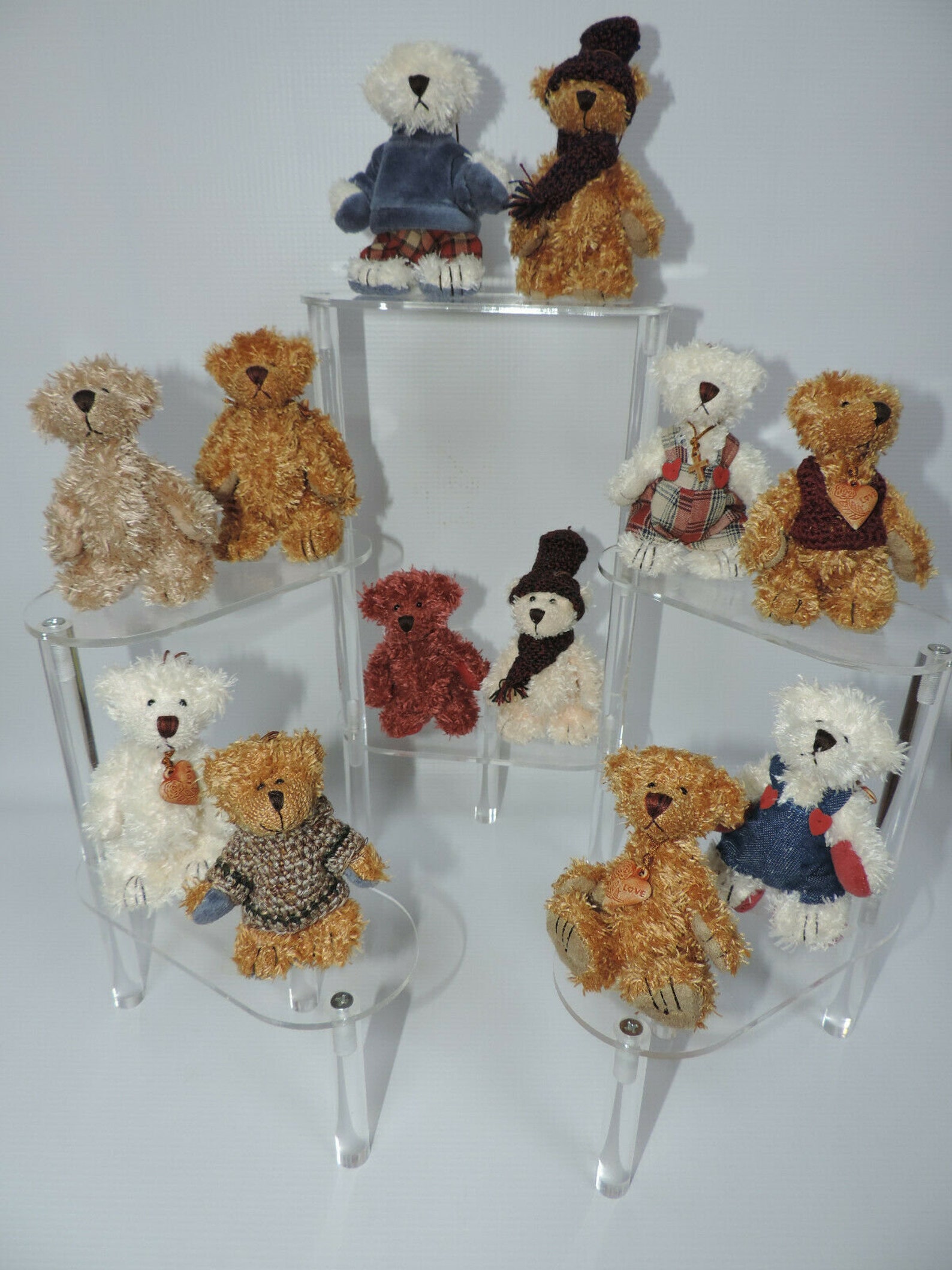 Miniature Teddy Bear Ornaments - 12 Pc. Assorted Set - Etsy